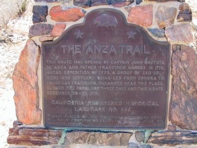 The Anza Trail Historical Marker