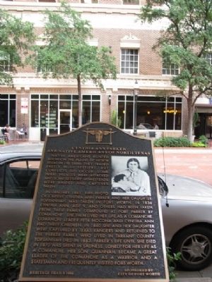Cynthia Ann Parker and Native Americans of North Texas Historical Marker