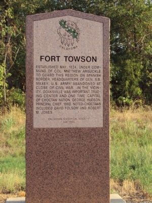 Fort Towson Historical Marker