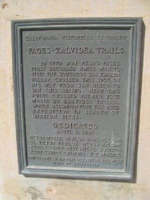 Fages-Zalvidea Trails Historical Marker