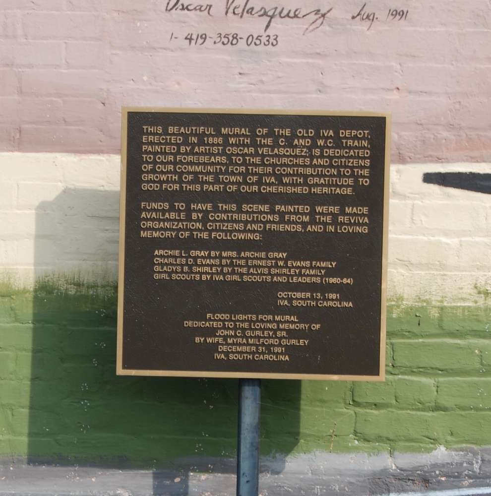 Photo: Old Iva Depot Mural Marker
