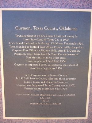Guymon, Texas County, Oklahoma Historical Marker