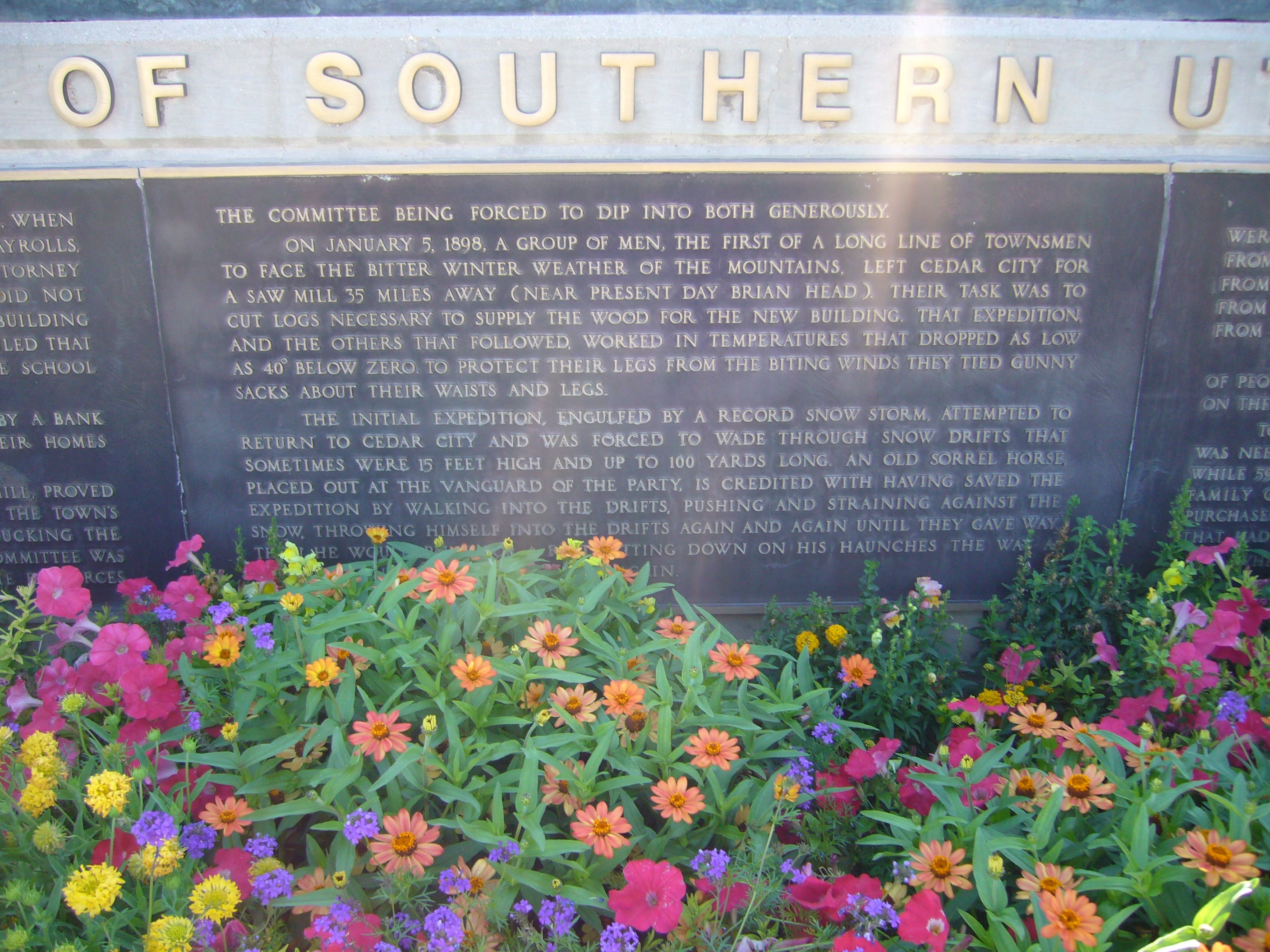 Photo: The Founding of Southern Utah University Marker