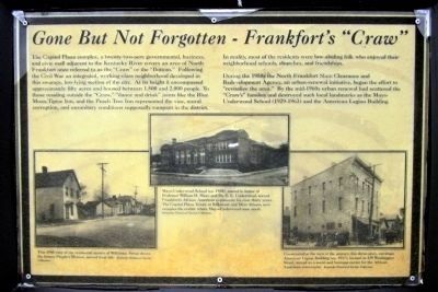 Gone But Not Forgotten – Frankfort’s “Craw” Historical Marker