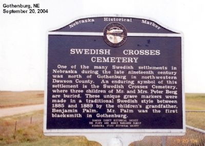 Swedish Crosses Cemetery Historical Marker