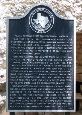 Alamo Portland and Roman Cement Company Historical Marker