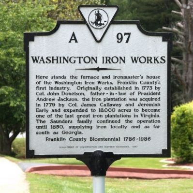 Washington Iron Works Historical Marker