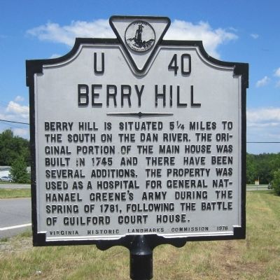 Berry Hill Historical Marker