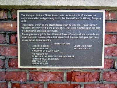 Coldwater Michigan National Guard Armory Memorial, a War Memorial