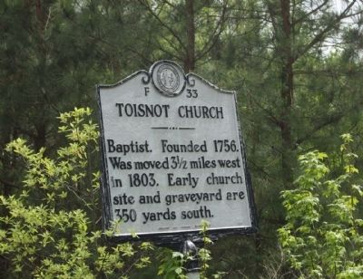 Toisnot Church Historical Marker