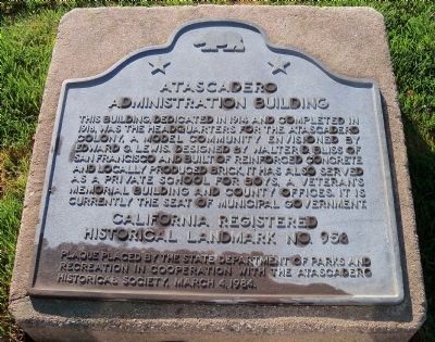 Atascadero Administration Building Historical Marker