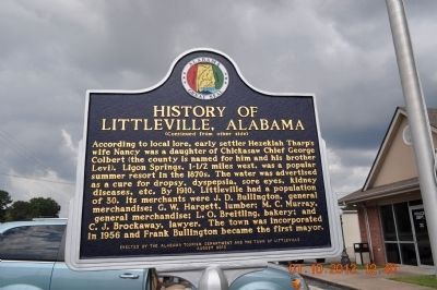 History of Littleville, Alabama Historical Marker