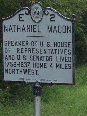Nathaniel Macon Historical Marker