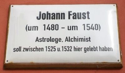 Johann Faust Historical Marker