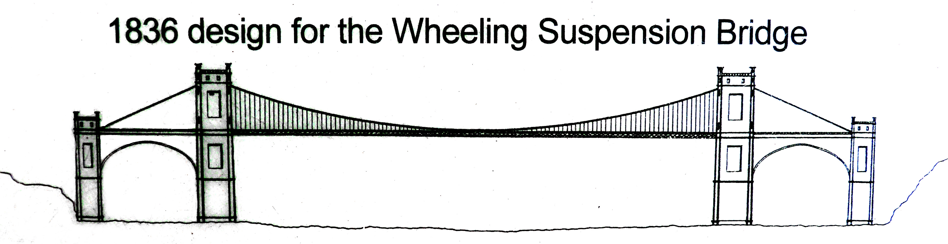 Photo: 1836 design for the Wheeling Suspension Bridge