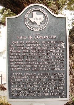 Indian Raid in Comanche Historical Marker