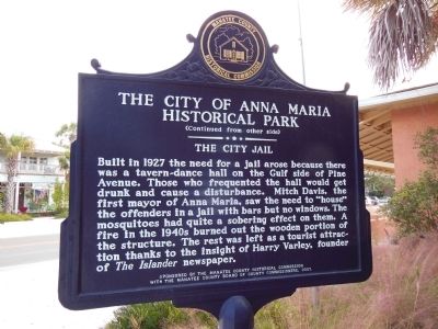 The City of Anna Maria Historical Park Historical Marker