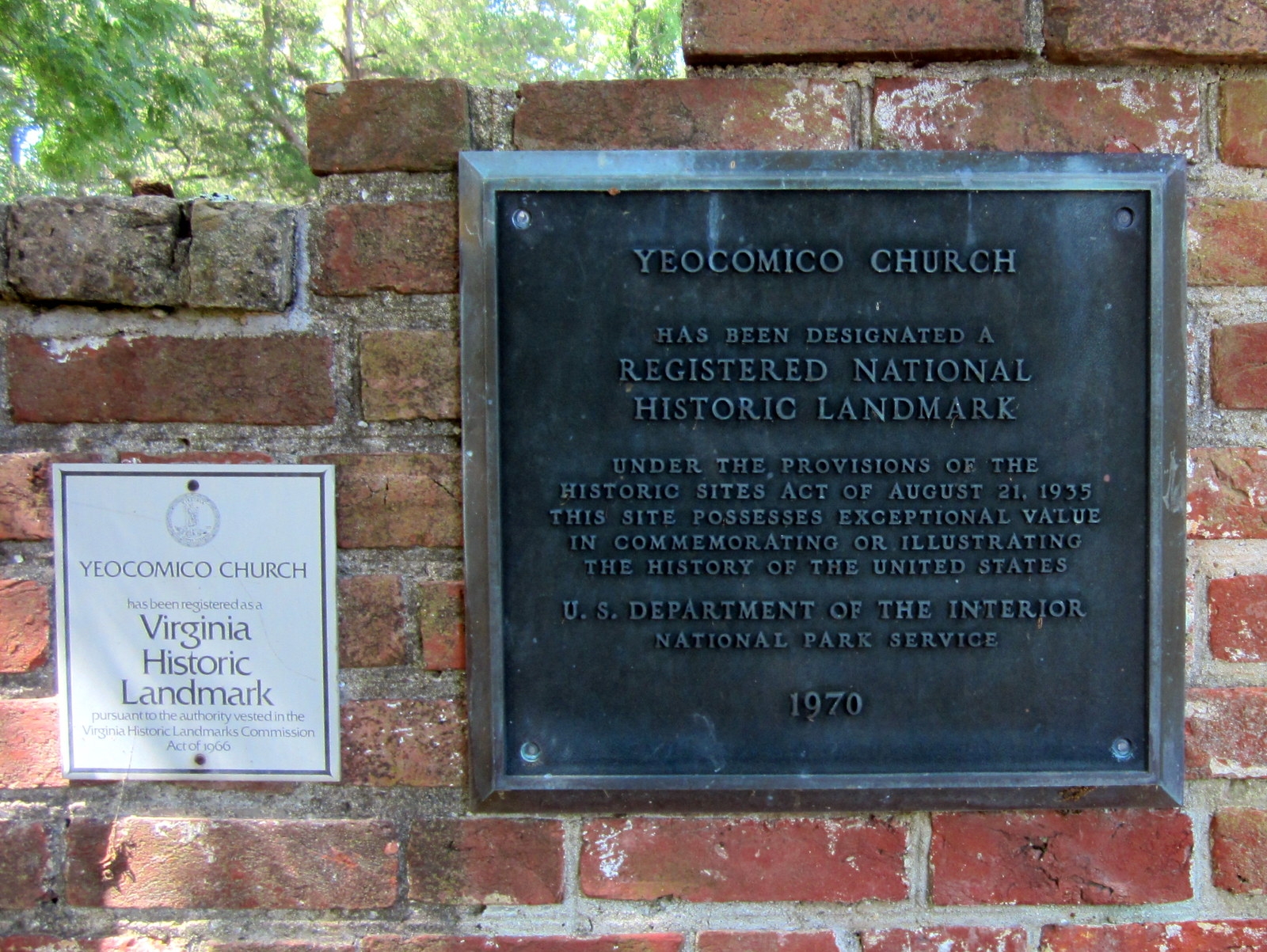 Photo: Yeocomico Church Landmark Plaques