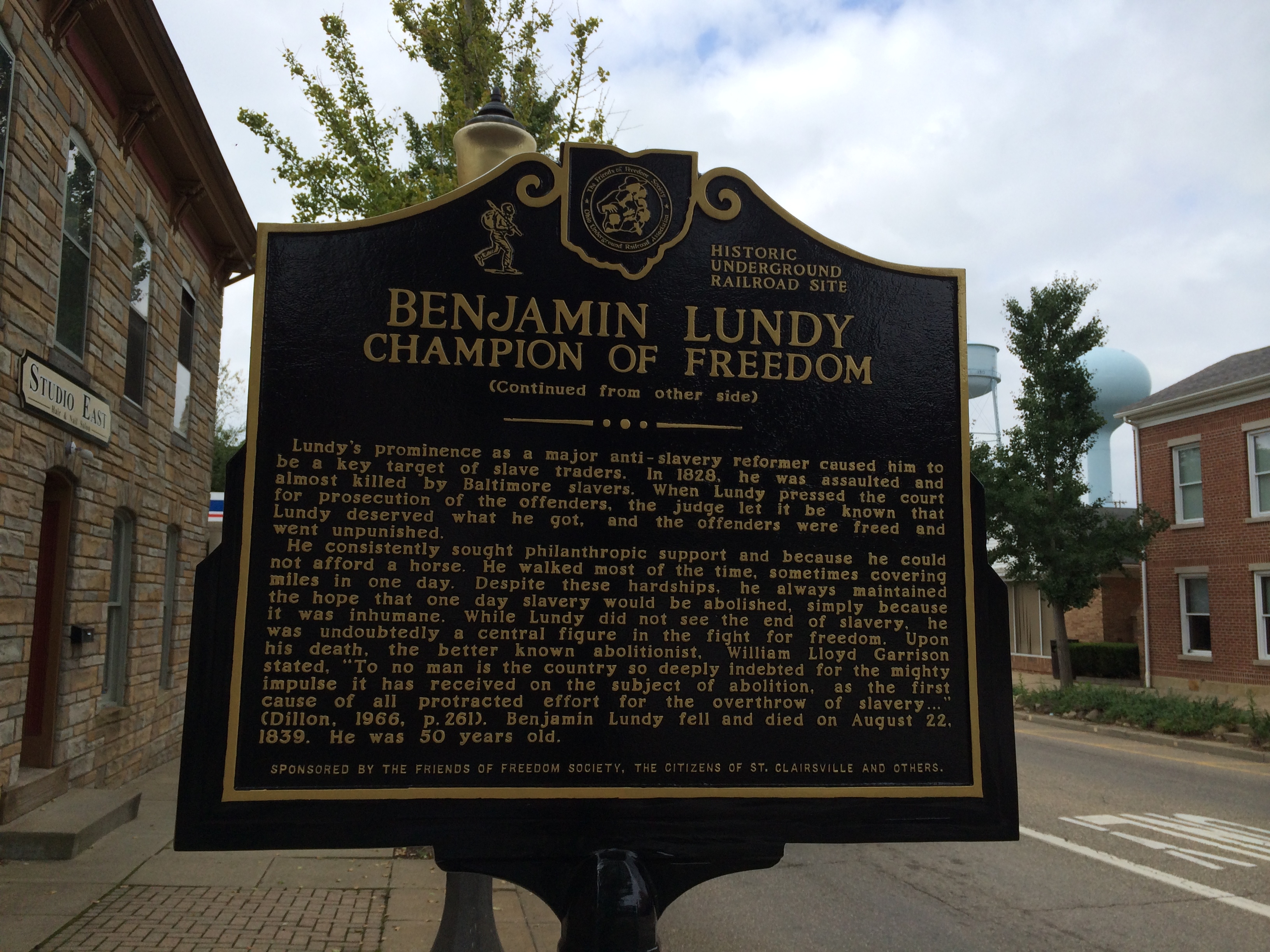 Photo: Benjamin Lundy Champion of Freedom Marker