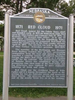 Red Cloud Historical Marker