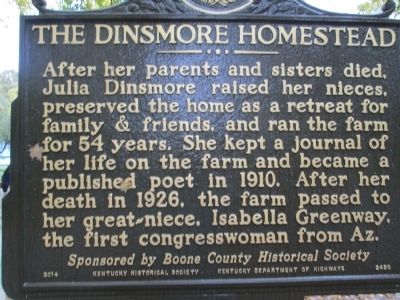 The Dinsmore Homestead Historical Marker