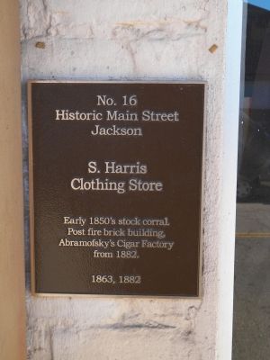 S. Harris Clothing Store Historical Marker