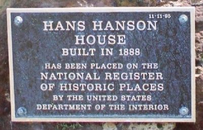 Hans Hanson House Historical Marker