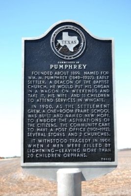 Community of Pumphrey Historical Marker