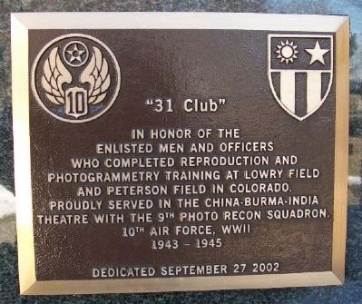 "31 Club" Historical Marker