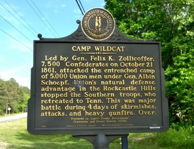 Camp Wildcat / Union Civil War Camp Historical Marker