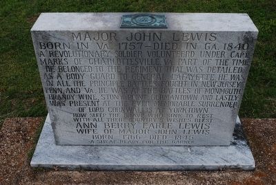 Major John Lewis Historical Marker
