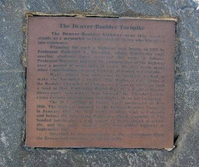 The Denver-Boulder Turnpike Historical Marker