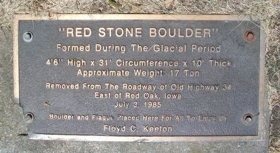 "Red Stone Boulder" Historical Marker