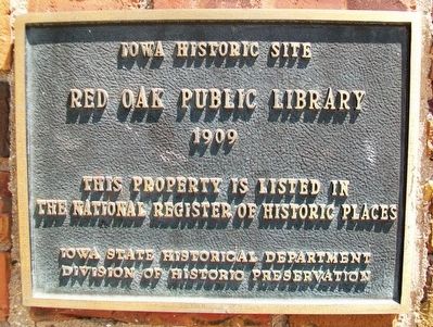 Red Oak Public Library Historical Marker