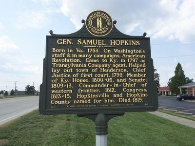 Gen. Samuel Hopkins Historical Marker