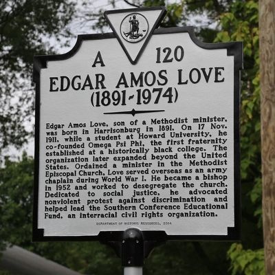 Edgar Amos Love Historical Marker