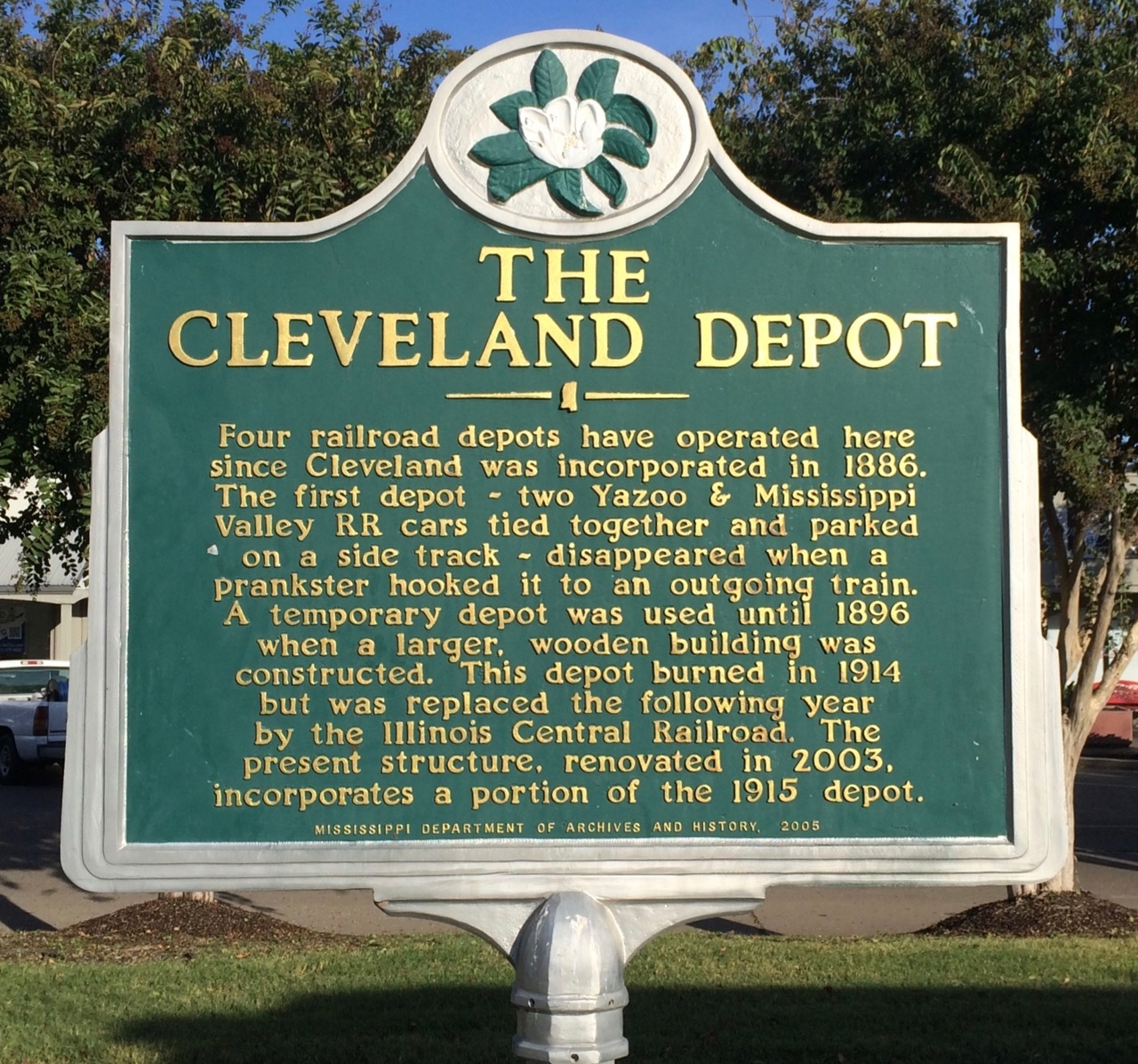 Photo: The Cleveland Depot Marker