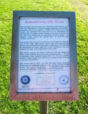 Remembering Billy Boone Historical Marker