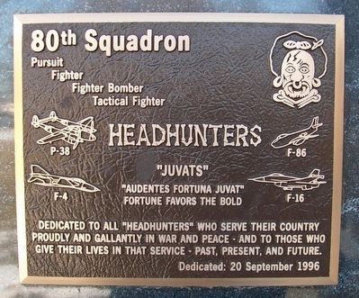80th Squadron Headhunters, a War Memorial