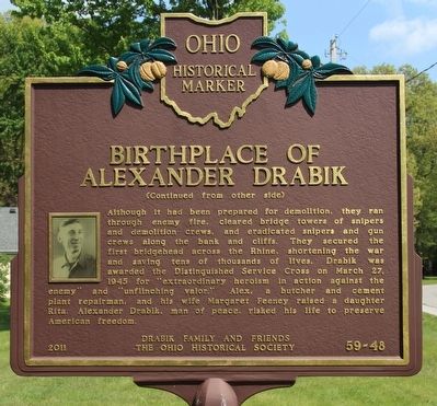 Birthplace of Alexander Drabik Historical Marker