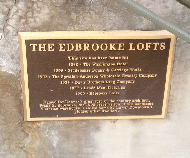 The Edbrooke Lofts Historical Marker