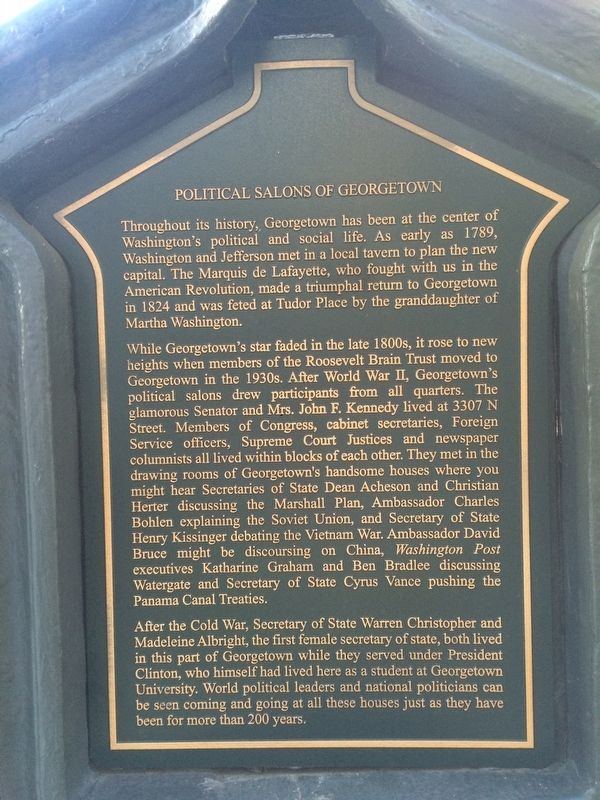 Political Salons of Georgetown Historical Marker
