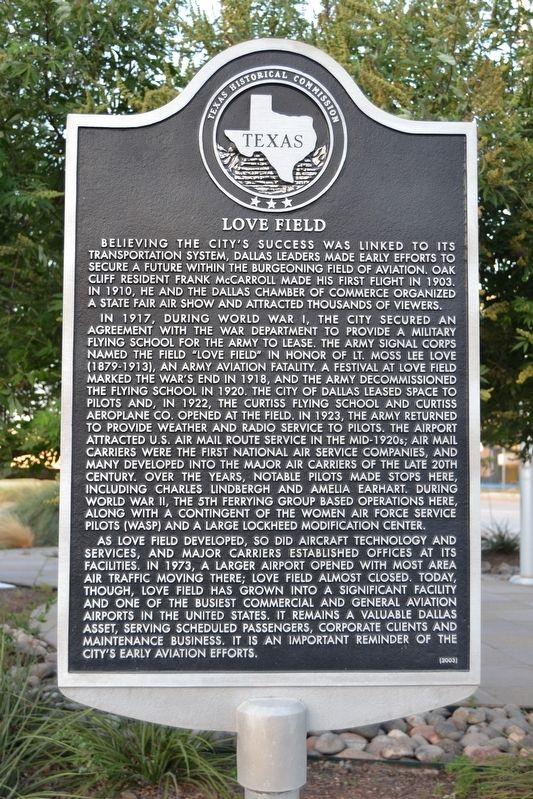 Love Field Historical Marker