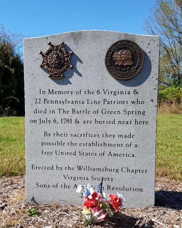 Battle of Green Spring Memorial, a War Memorial