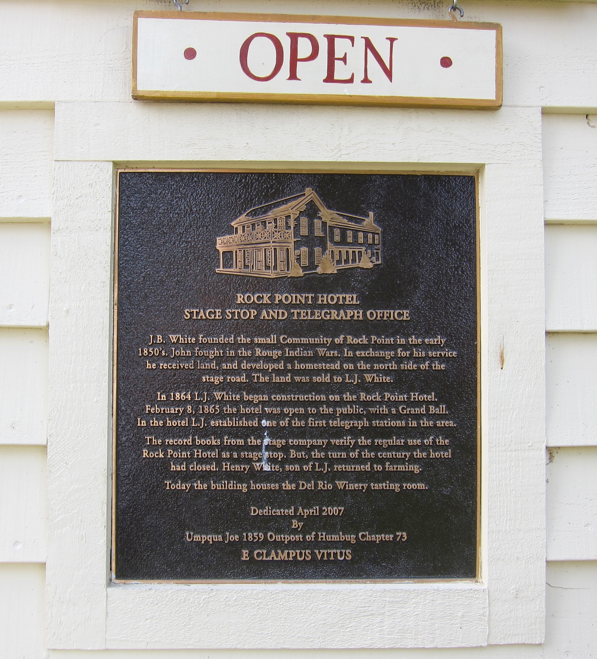 Photo: Rock Point Hotel Marker