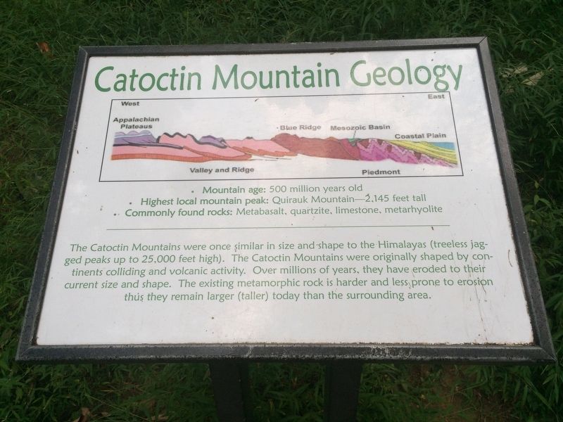 Catoctin Mountain Geology Historical Marker