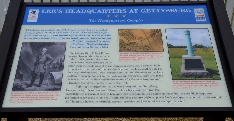 Lee's Headquarters at Gettysburg Historical Marker