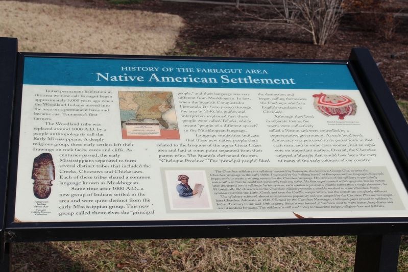 Native American Settlement Historical Marker