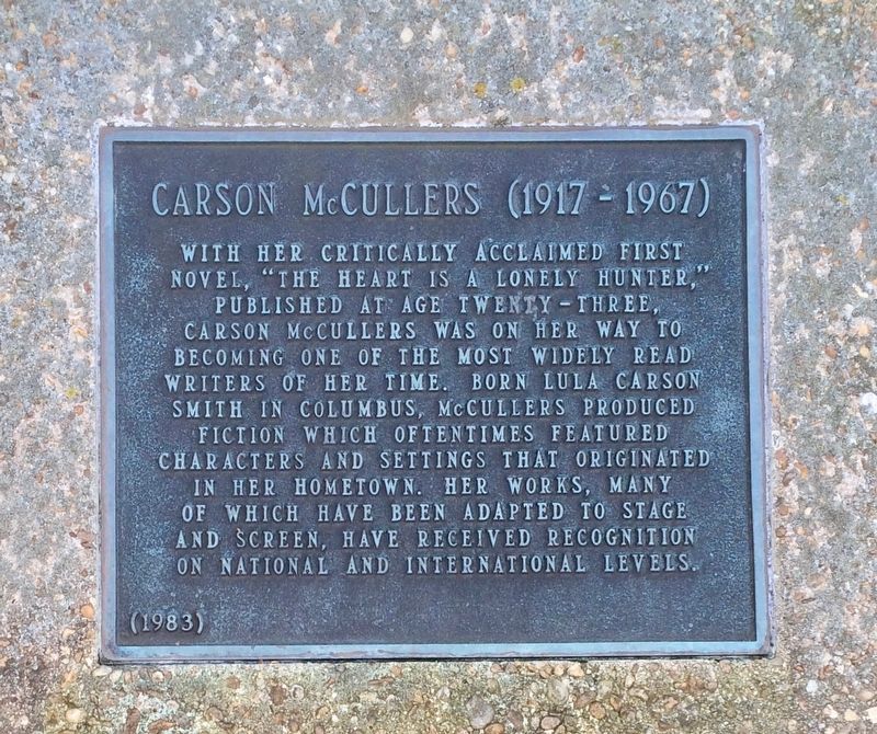 Carson McCullers (1917 - 1967) Historical Marker