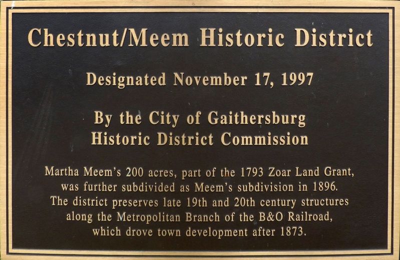 Chestnut/Meem Historic District Historical Marker